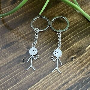 Other | 2 Piece Key Chain For Couples Metal Stick People Heart Love ...